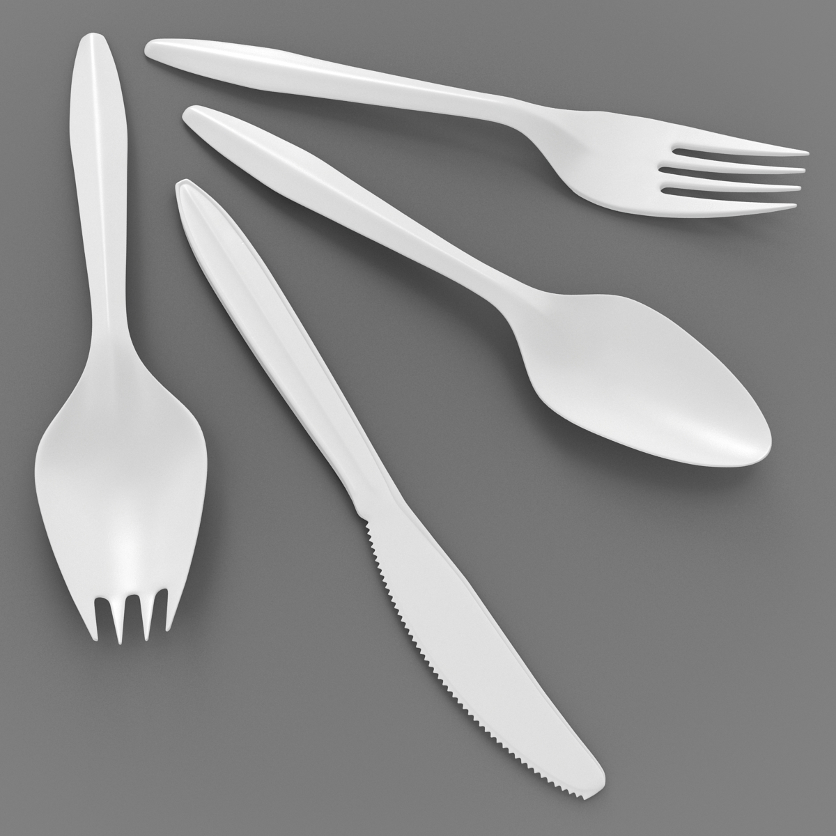 plastic cutlery set 3d model