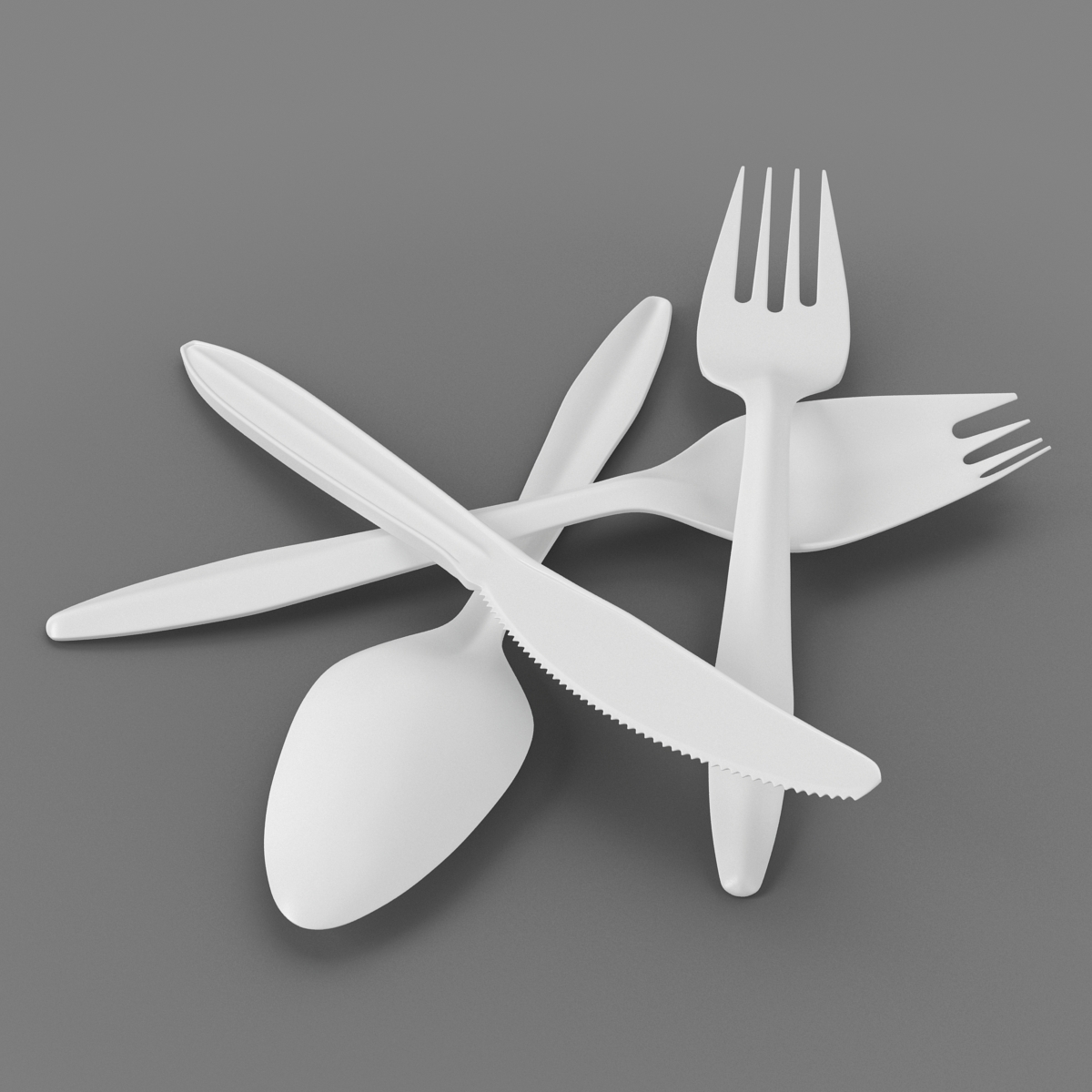 plastic cutlery set 3d model