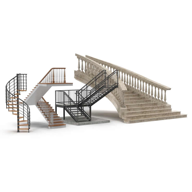3d model of stairs set build