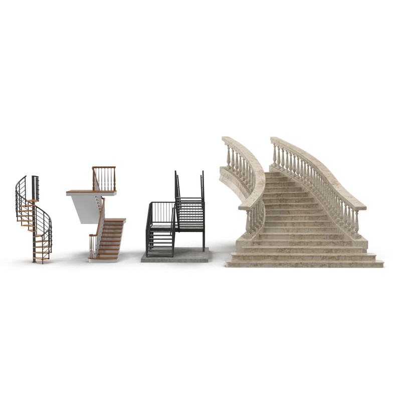3d model of stairs set build