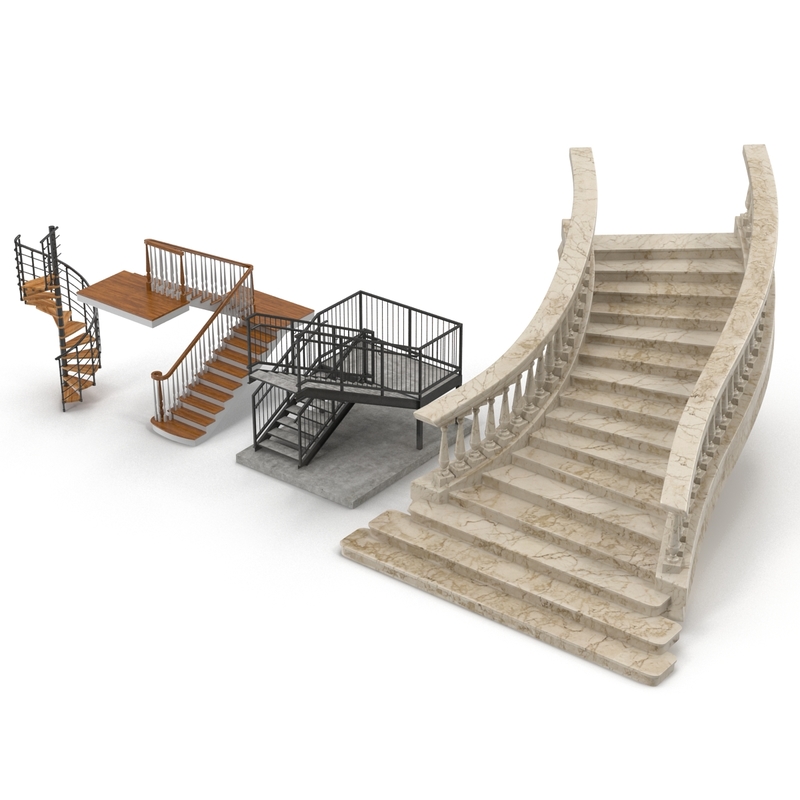 3d model of stairs set build