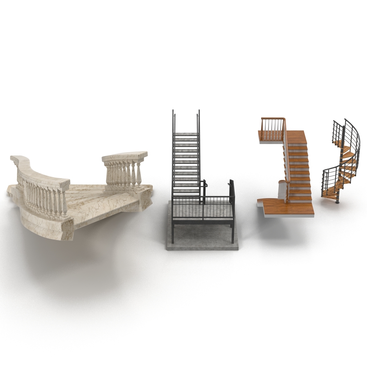 3d model of stairs set build