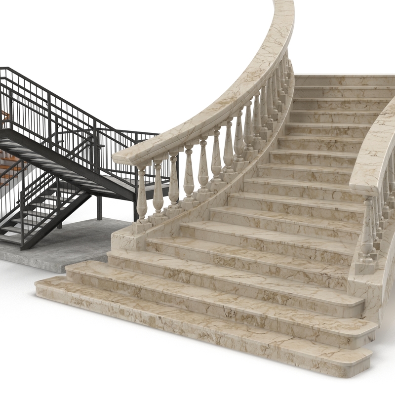3d model of stairs set build