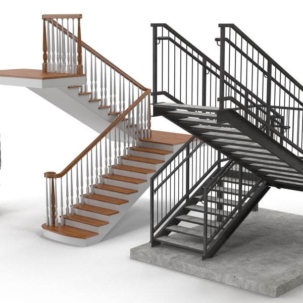 3d model of stairs set build