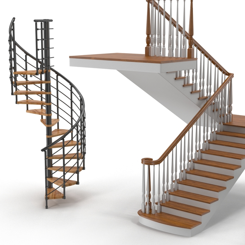 3d model of stairs set build