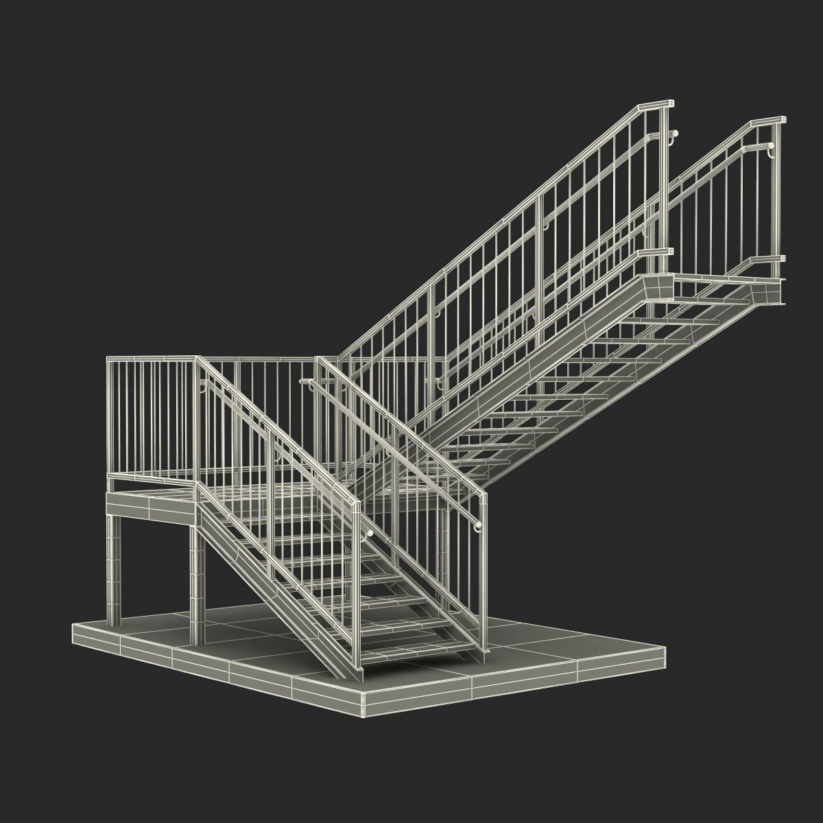 3d model of stairs set build
