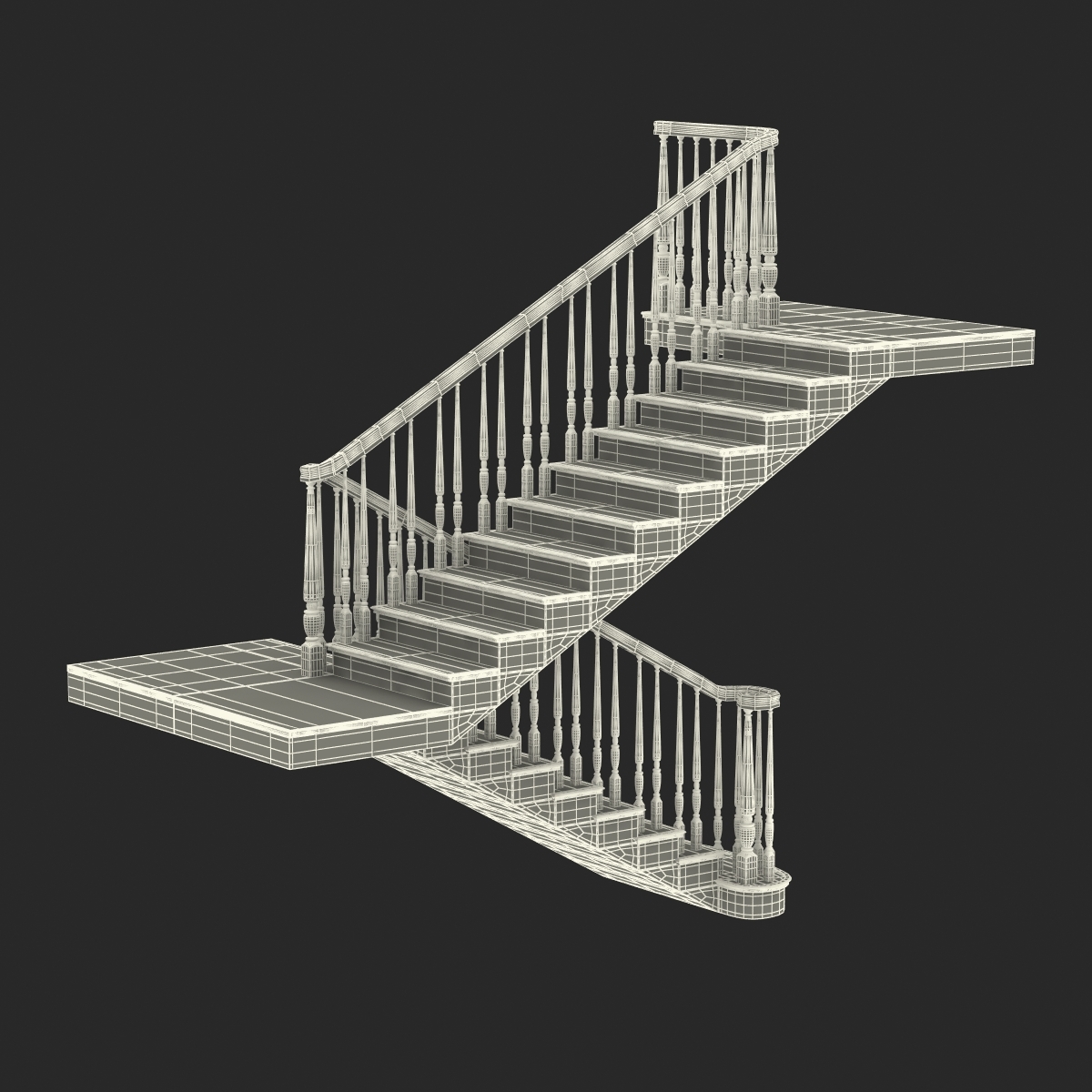 3d model of stairs set build