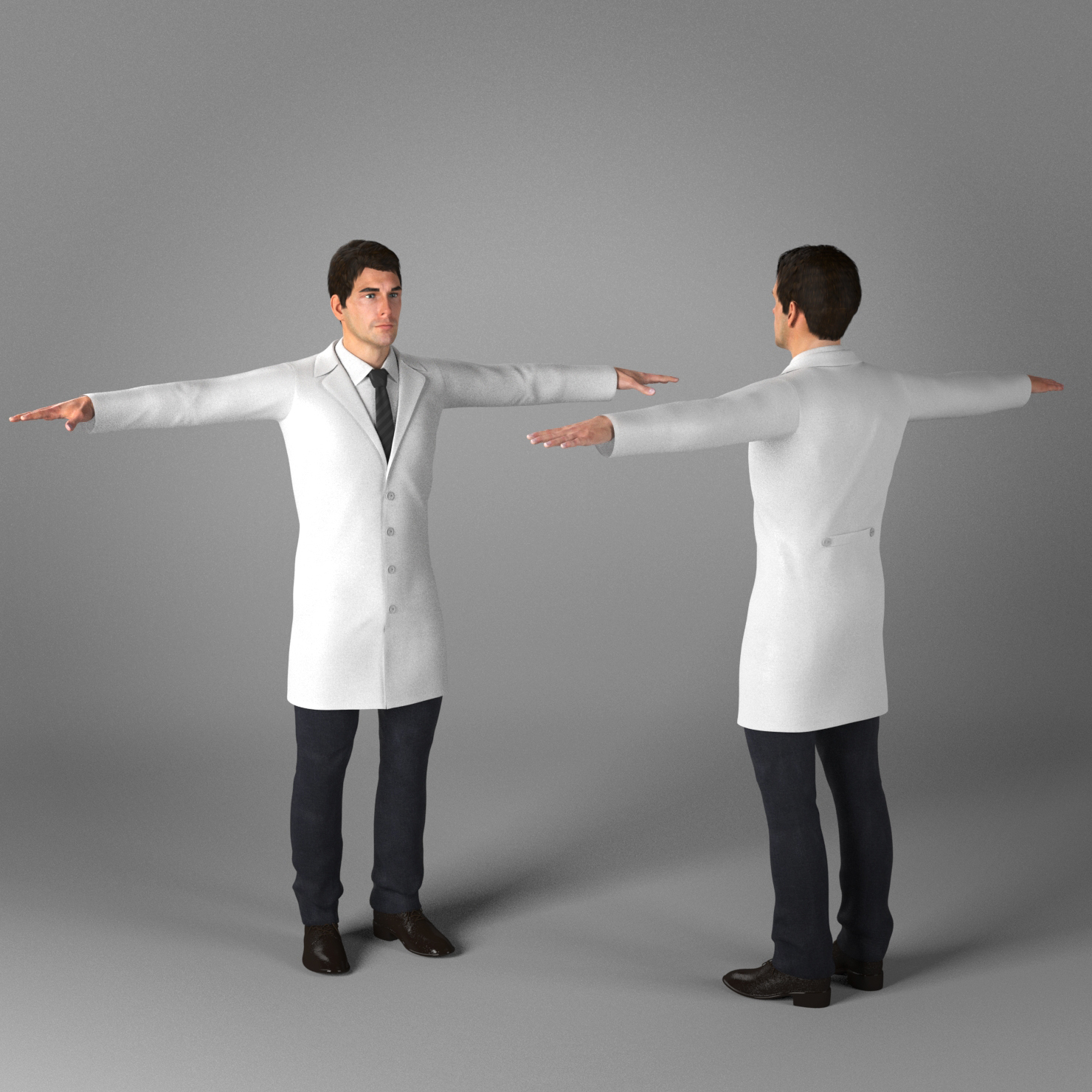male character doctor 3d model