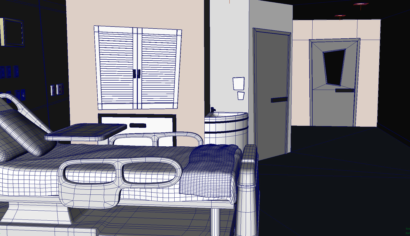 simple cartoon hospital room 3d ma
