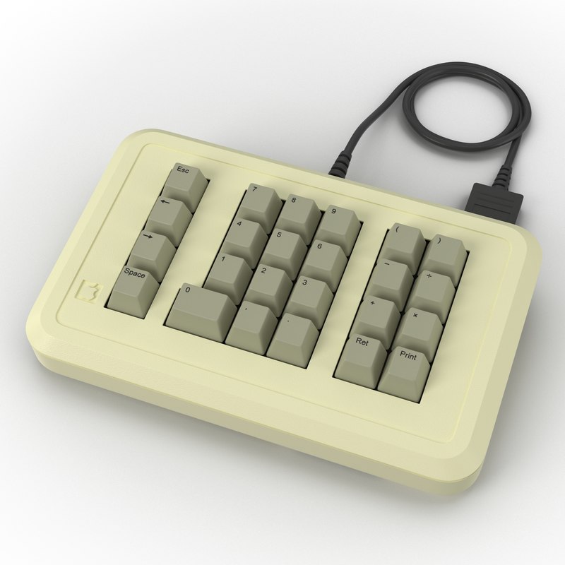 3d model apple iie numeric keypad