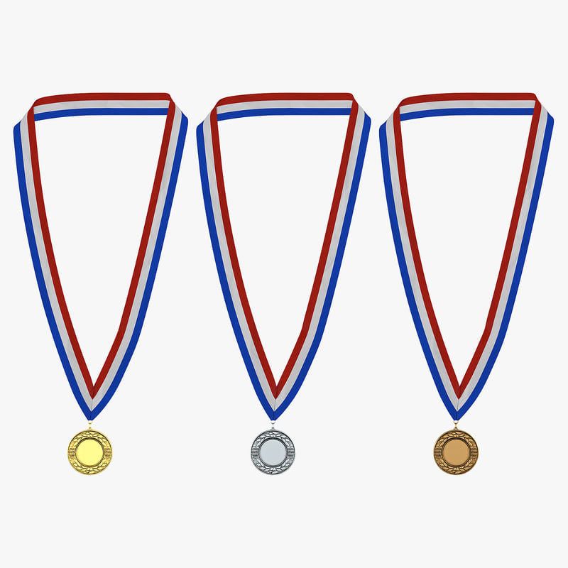3d award medals set