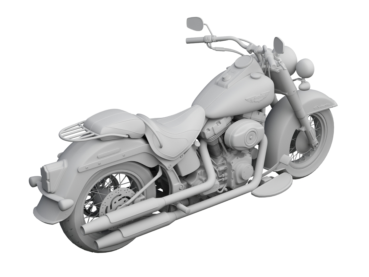 3d model harley-davidson flstn softail deluxe