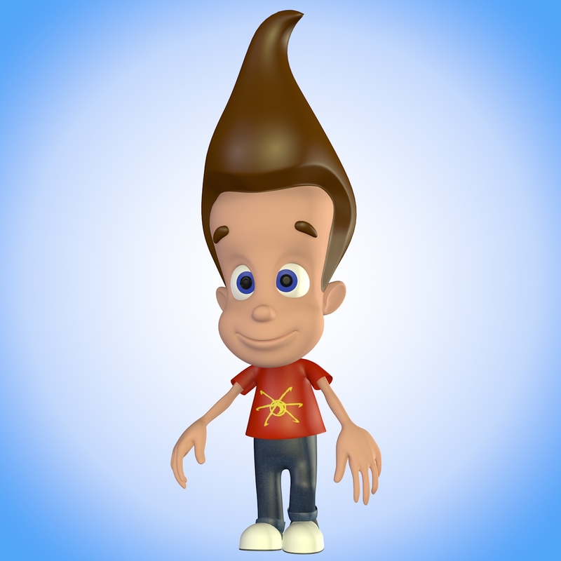 jimmy neutron rigged cartoon 3d 3ds