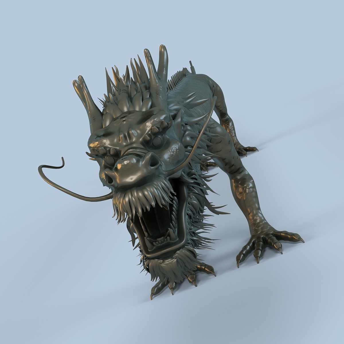 ancient straight dragon 3d max