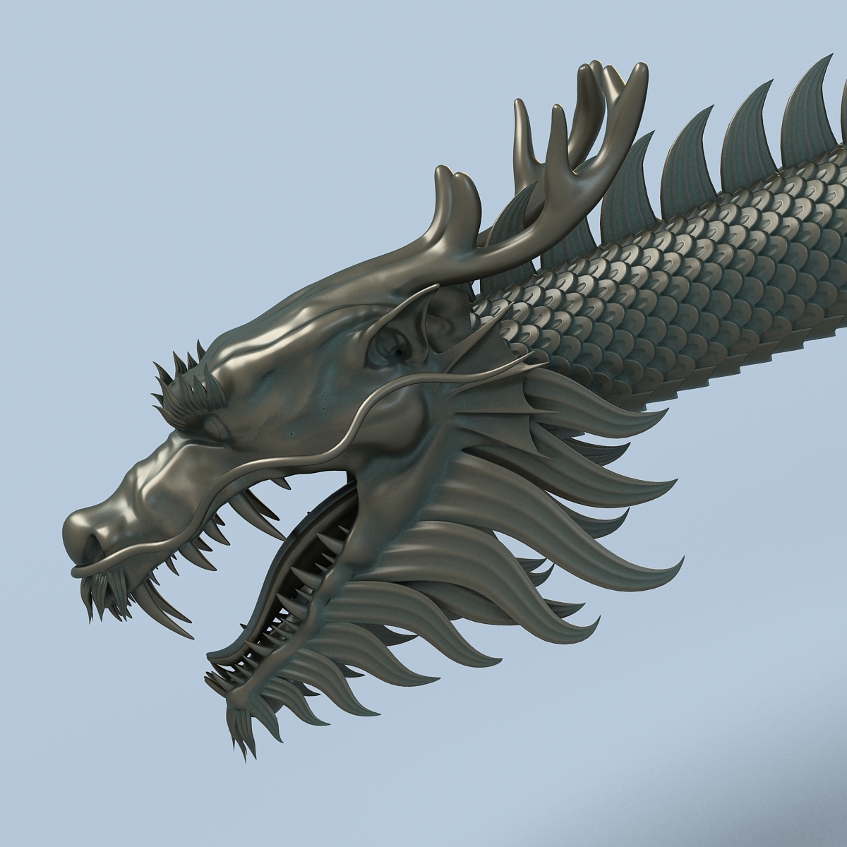 3d ancient straight dragon