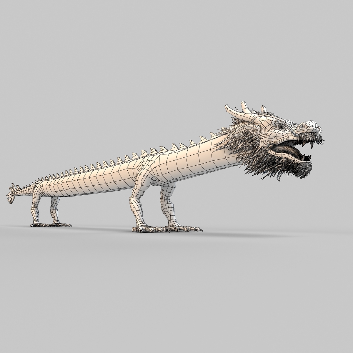 ancient straight dragon 3d max
