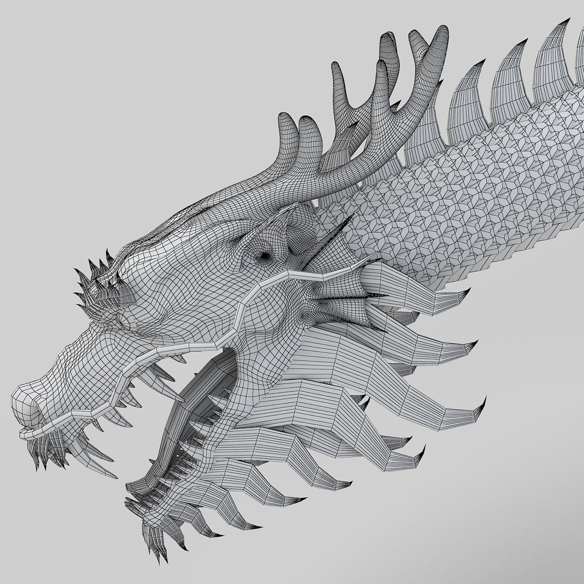 3d ancient straight dragon