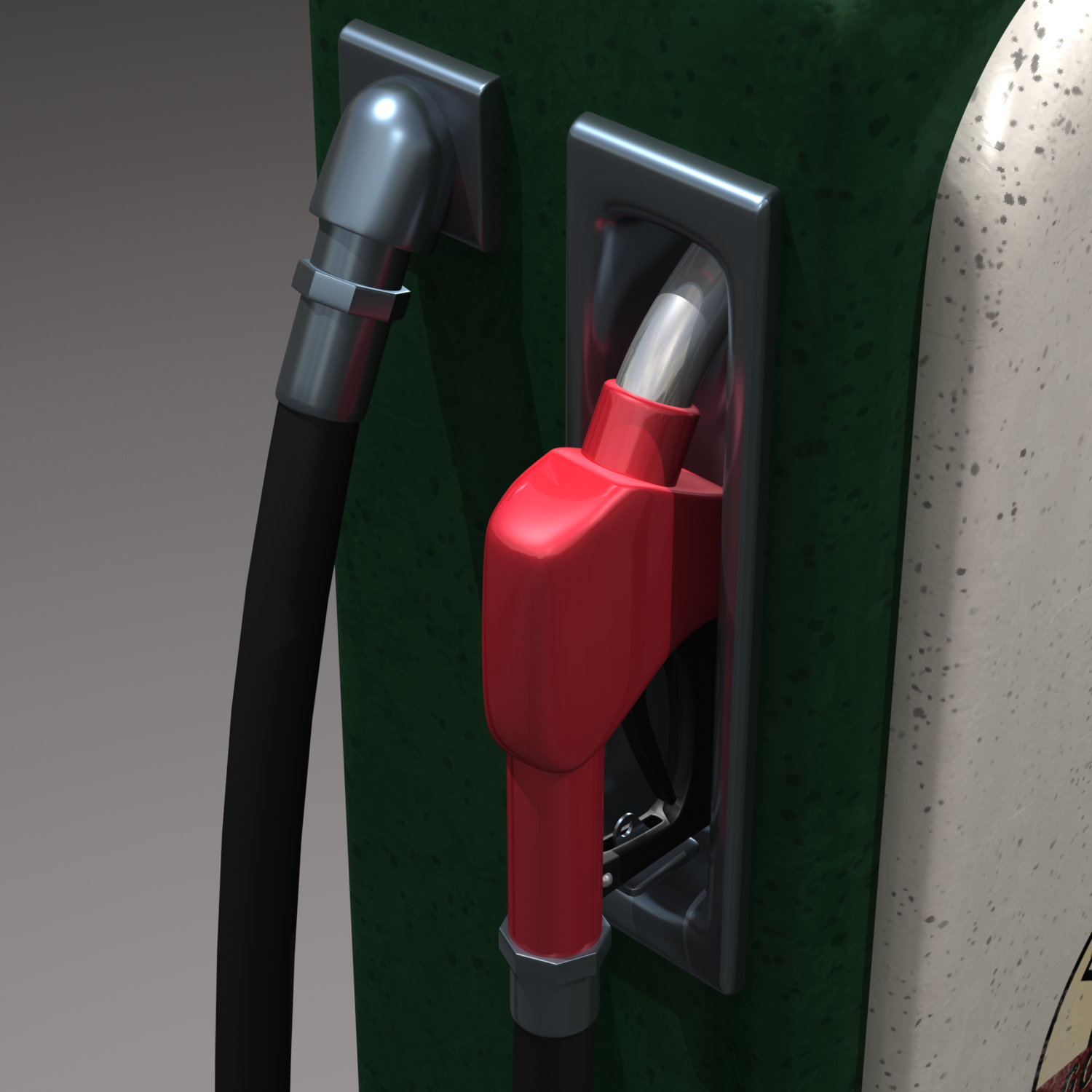 3d model vintage petrol pump gas