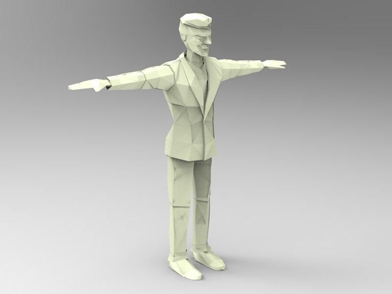paper man 3d model