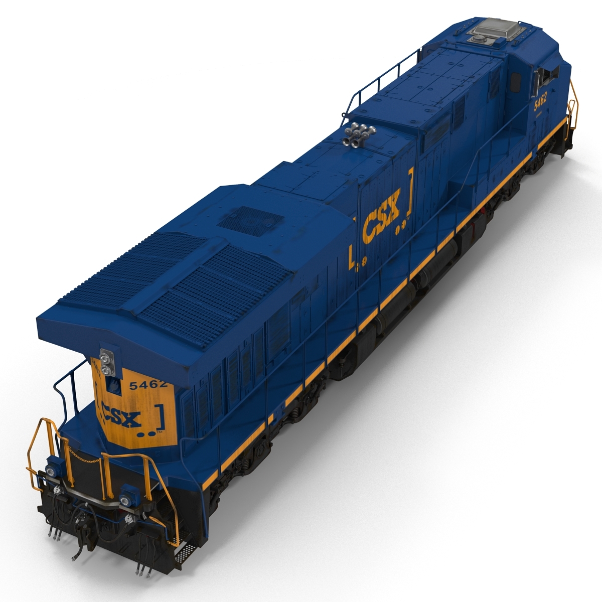 locomotive es40dc csx blue 3d obj