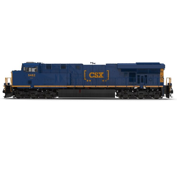 locomotive es40dc csx blue 3d obj