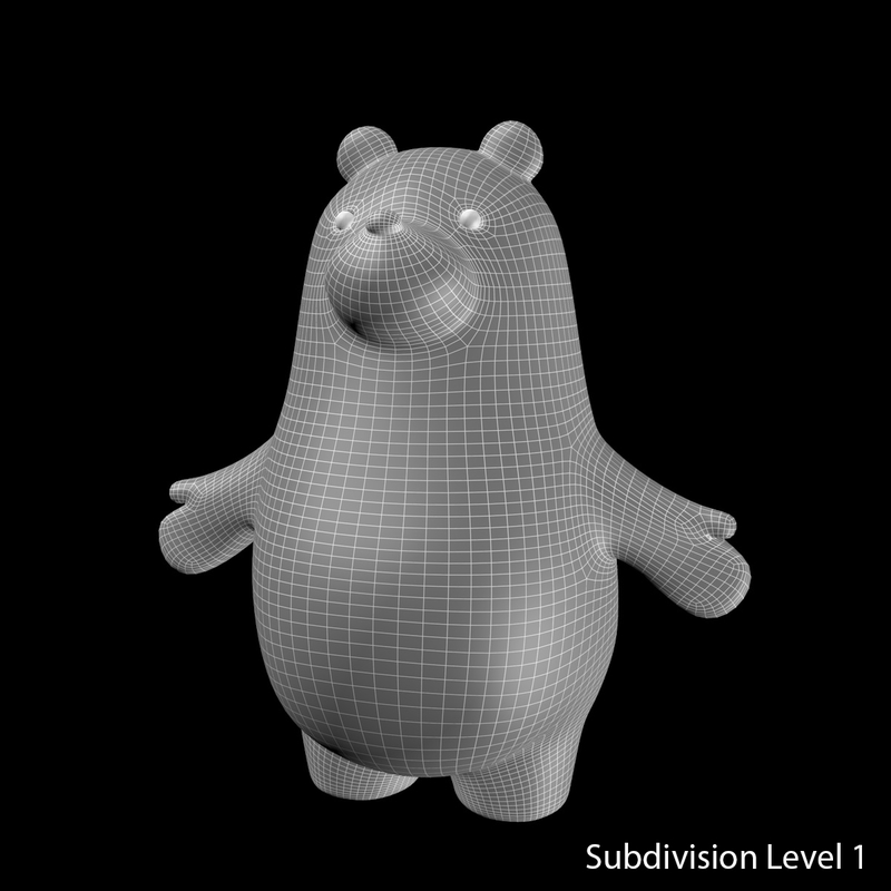 3d toon ice bear model