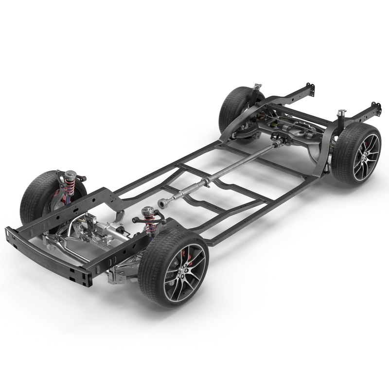 3d sedan chassis drivetrain model