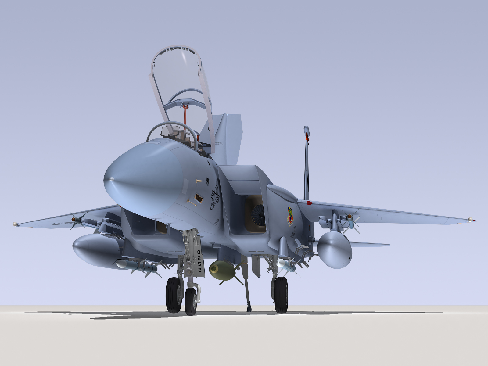 3d f-15e strike eagle cockpit model