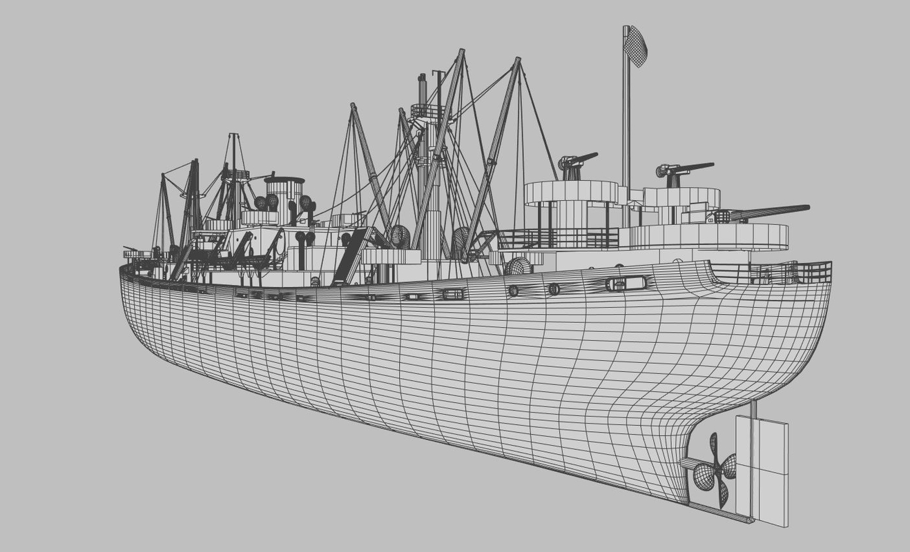 liberty ships 3d model