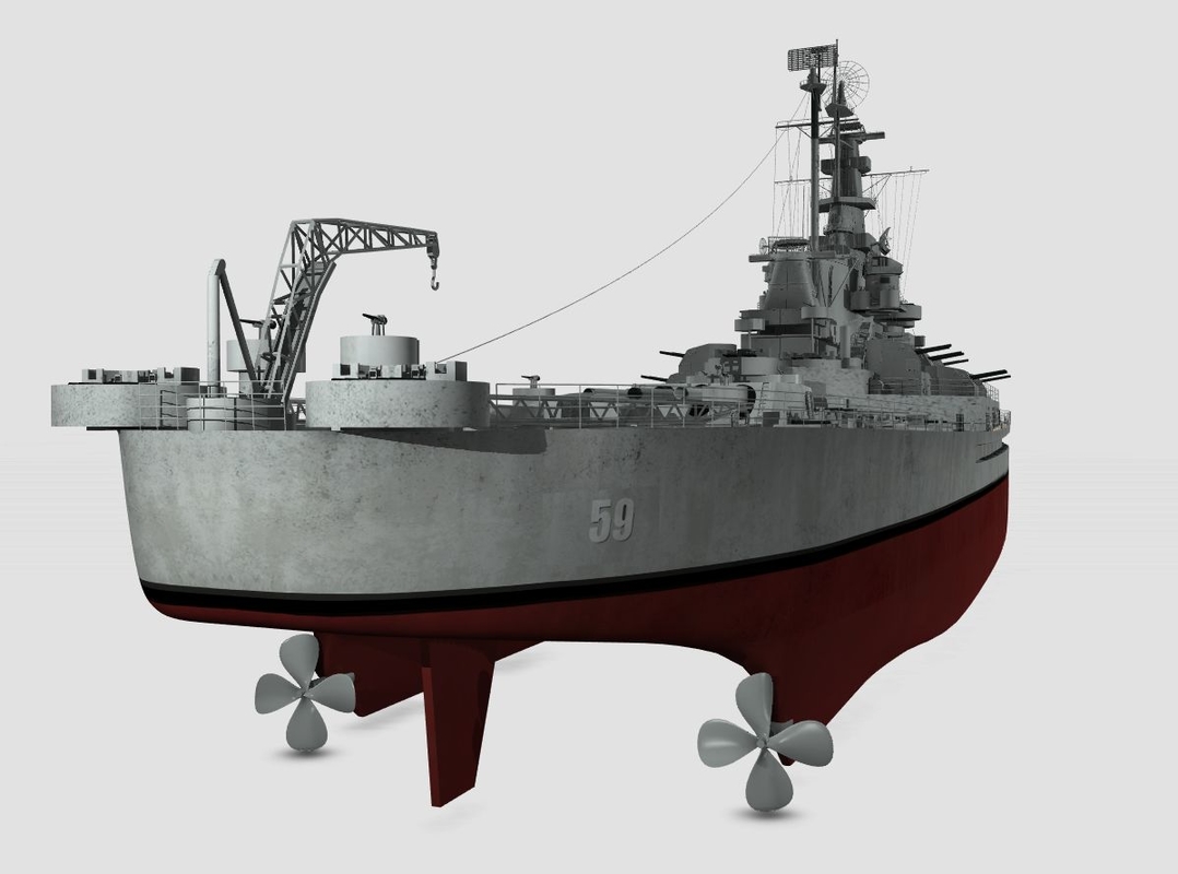 3d uss nevada navy ship model