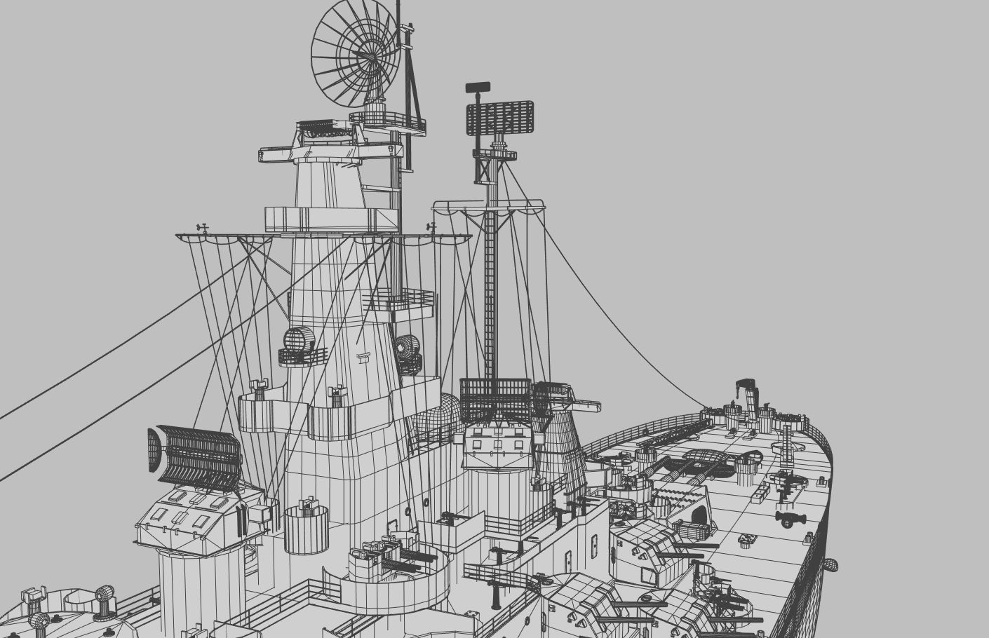 3d uss nevada navy ship model