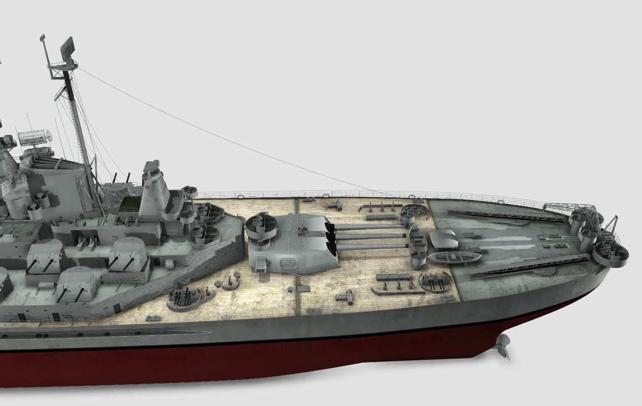 3d uss nevada navy ship model