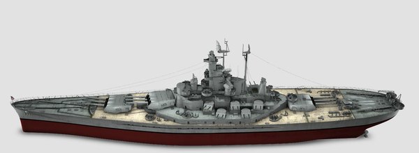 3d uss nevada navy ship model