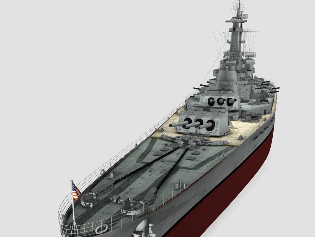 3d uss nevada navy ship model