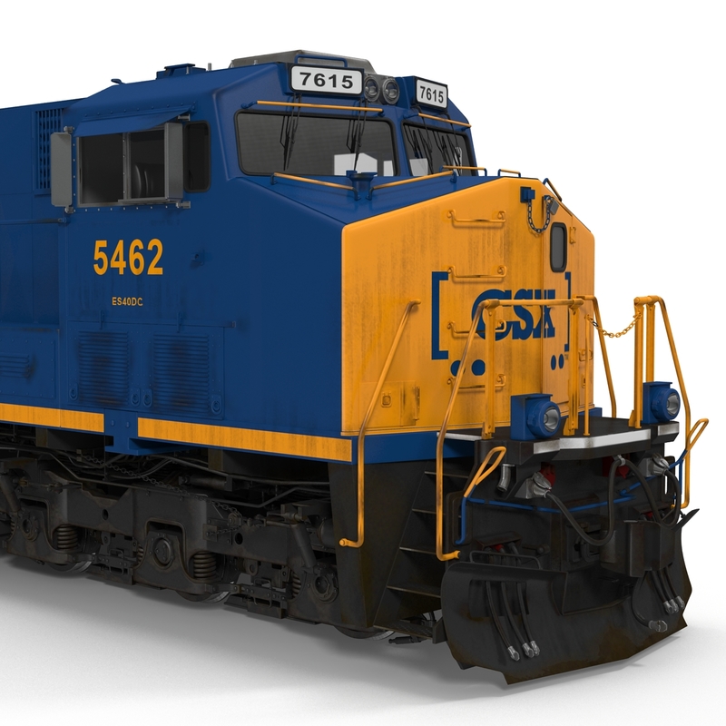 train es40dc csx blue 3d model