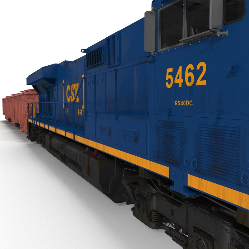 train es40dc csx blue 3d model