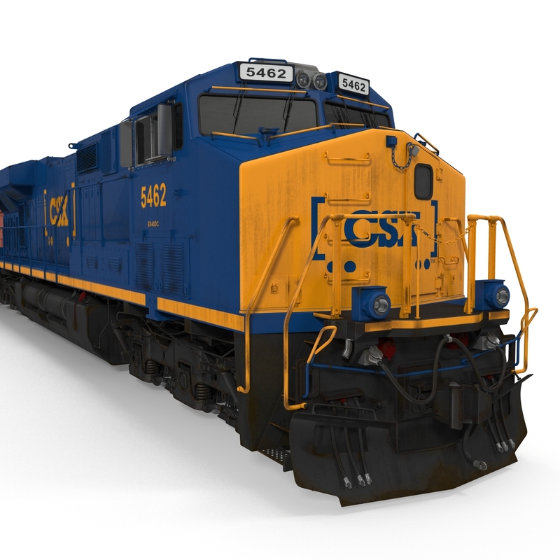 train es40dc csx blue 3d model