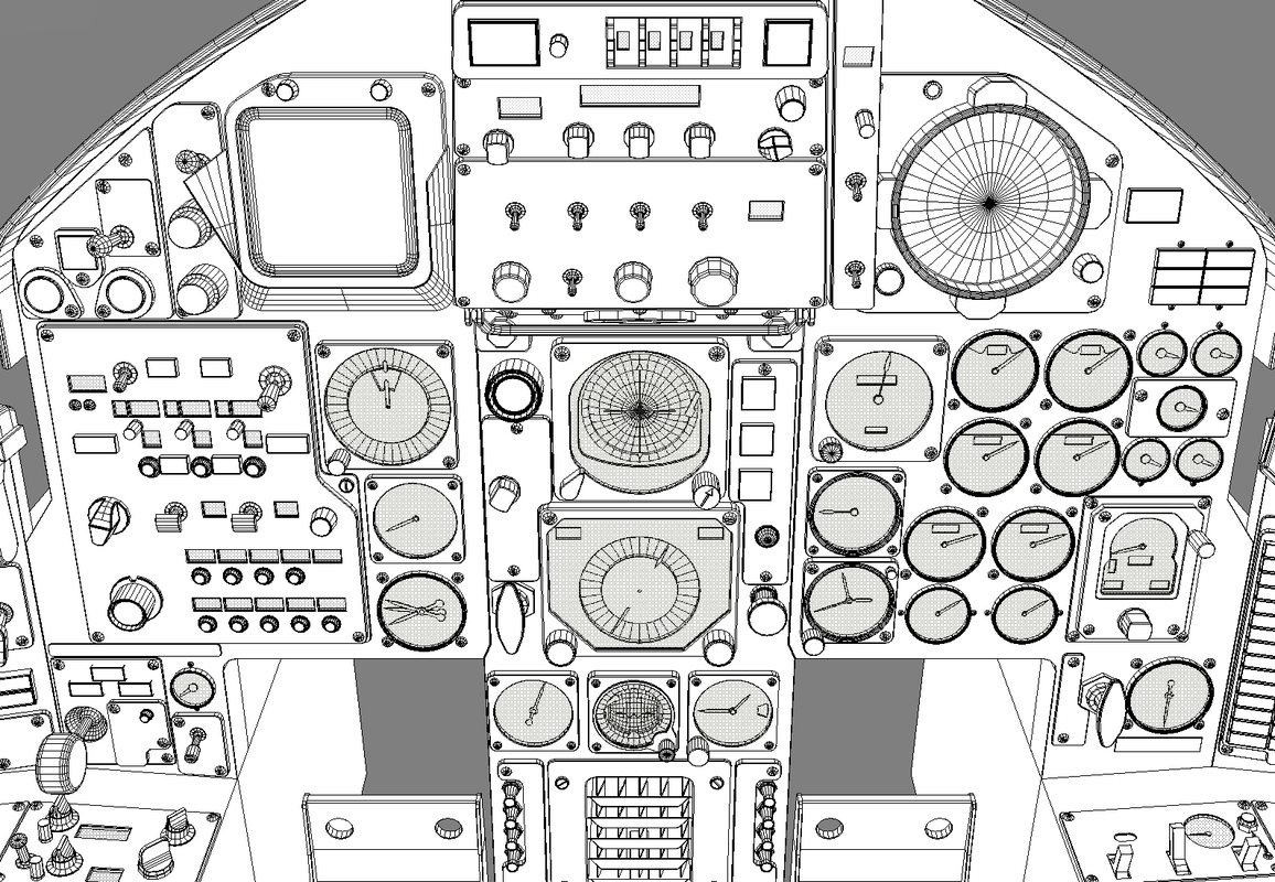3d model f-15c cockpit