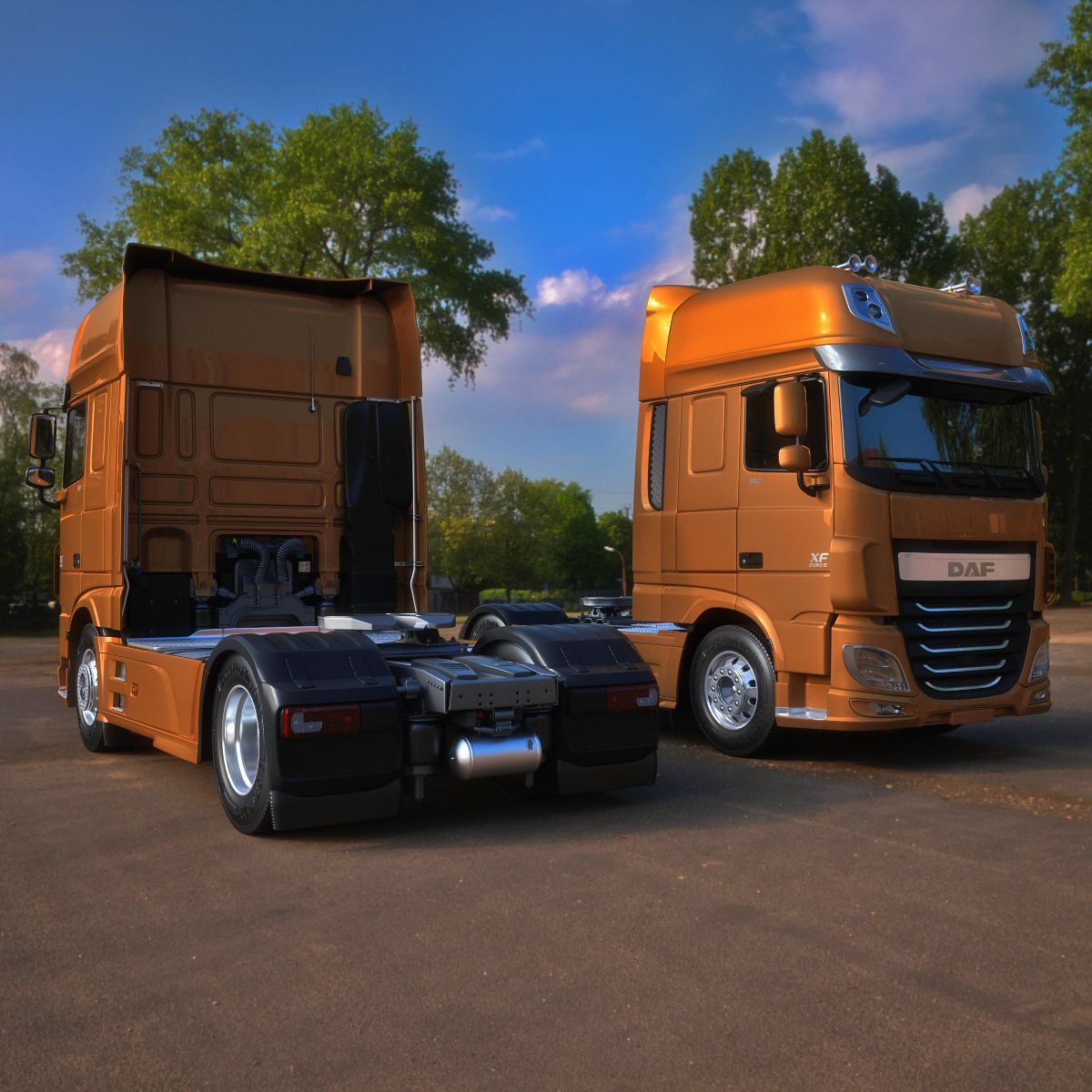 daf xf euro 6 3d obj