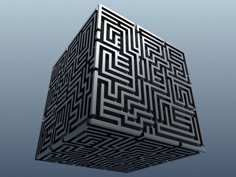 maze cube 3d max