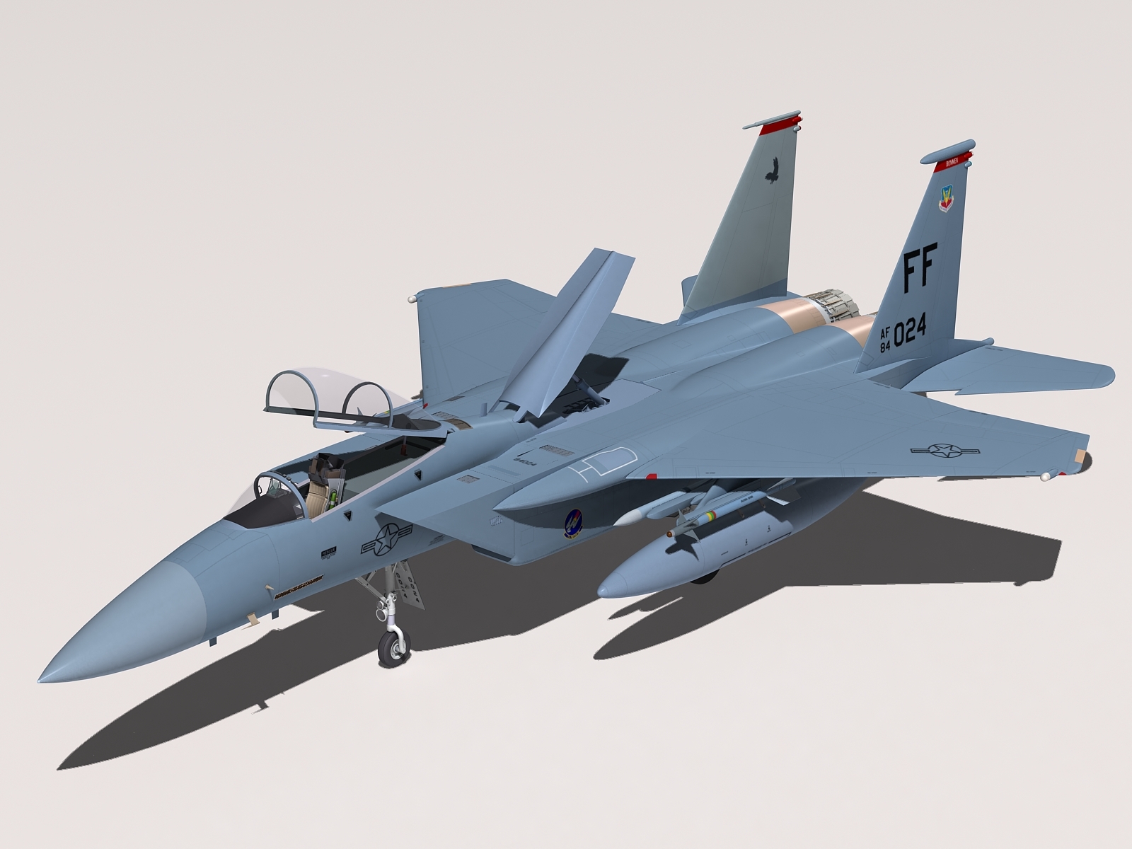 f-15c eagle cockpit f-15 3d model