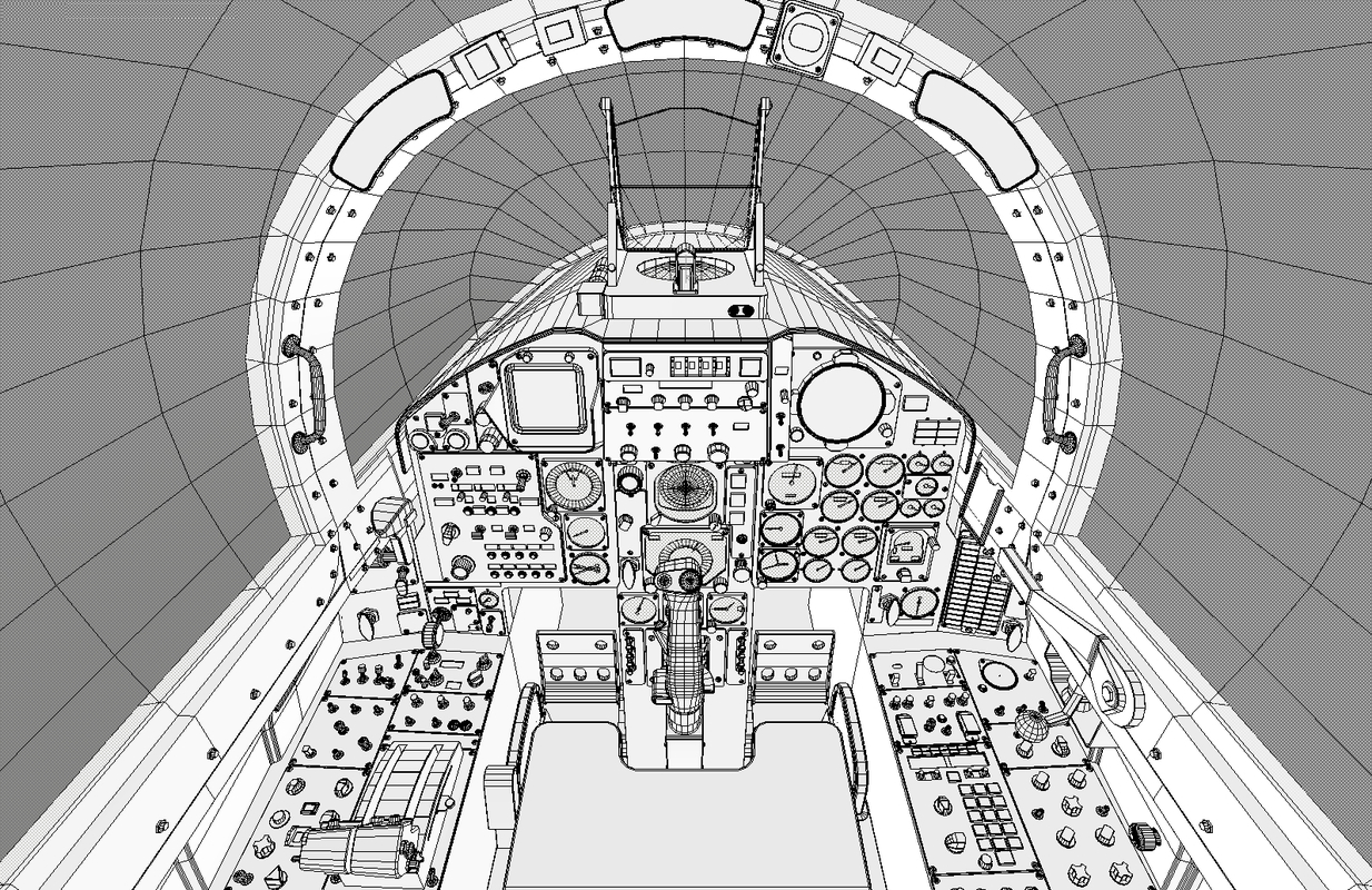 f-15c eagle cockpit f-15 3d model