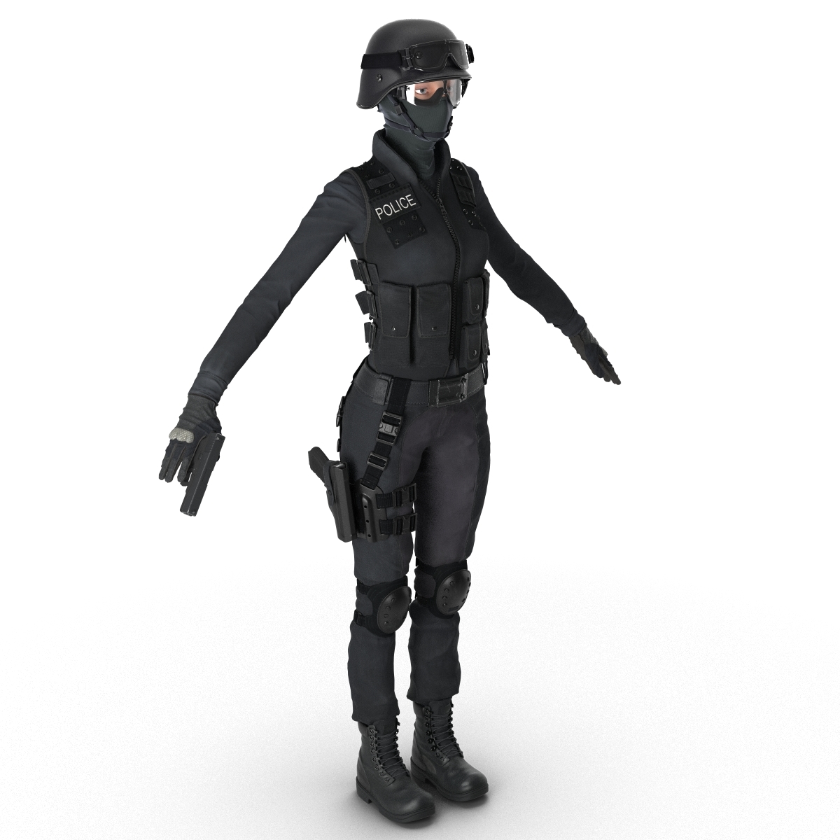 Swat woman european rigged 3D model - TurboSquid 1499447