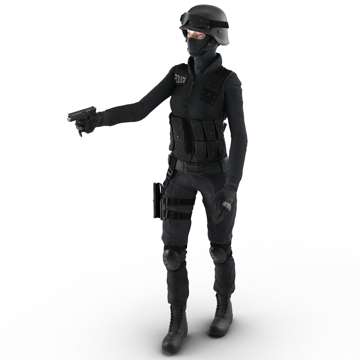 Swat woman european rigged 3D model - TurboSquid 1499447