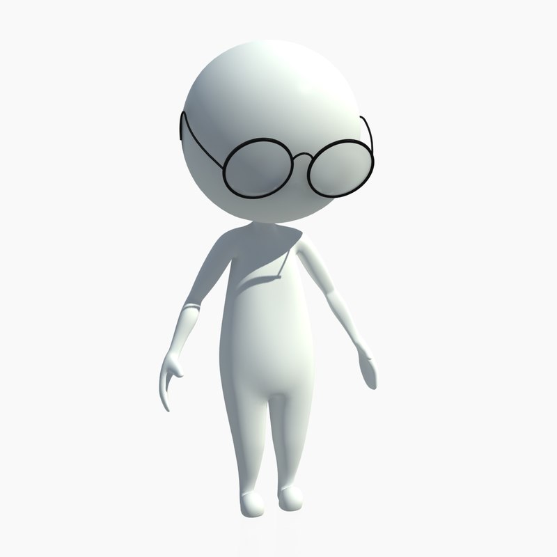 3d model white cartoon