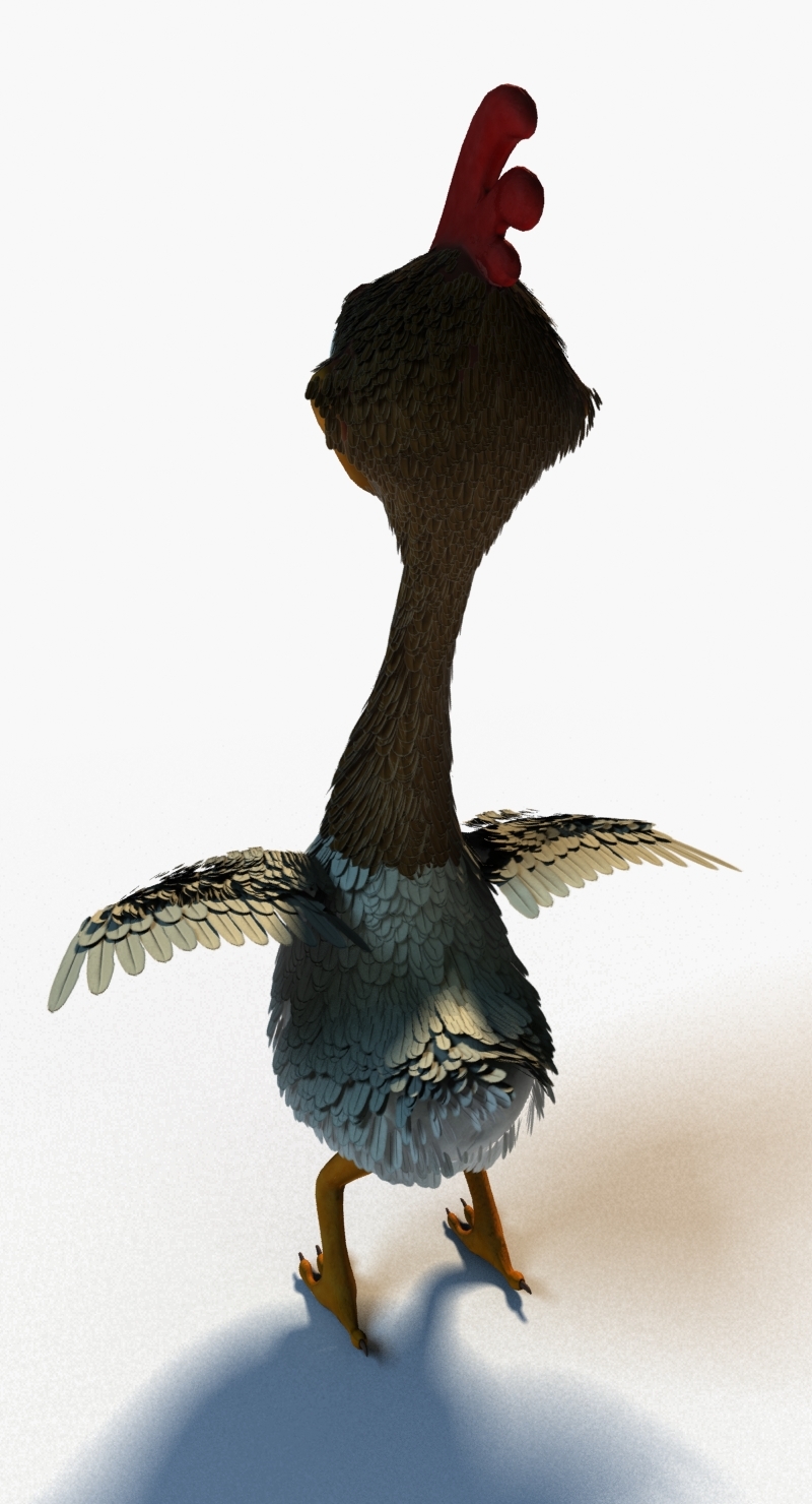 cartoon chicken rigged 3d model
