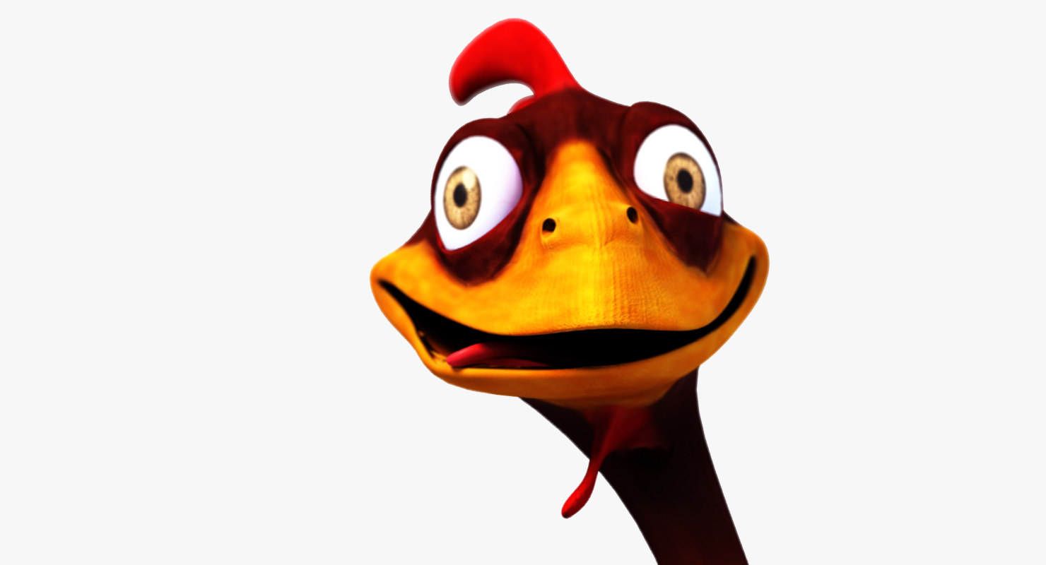 cartoon chicken rigged 3d model