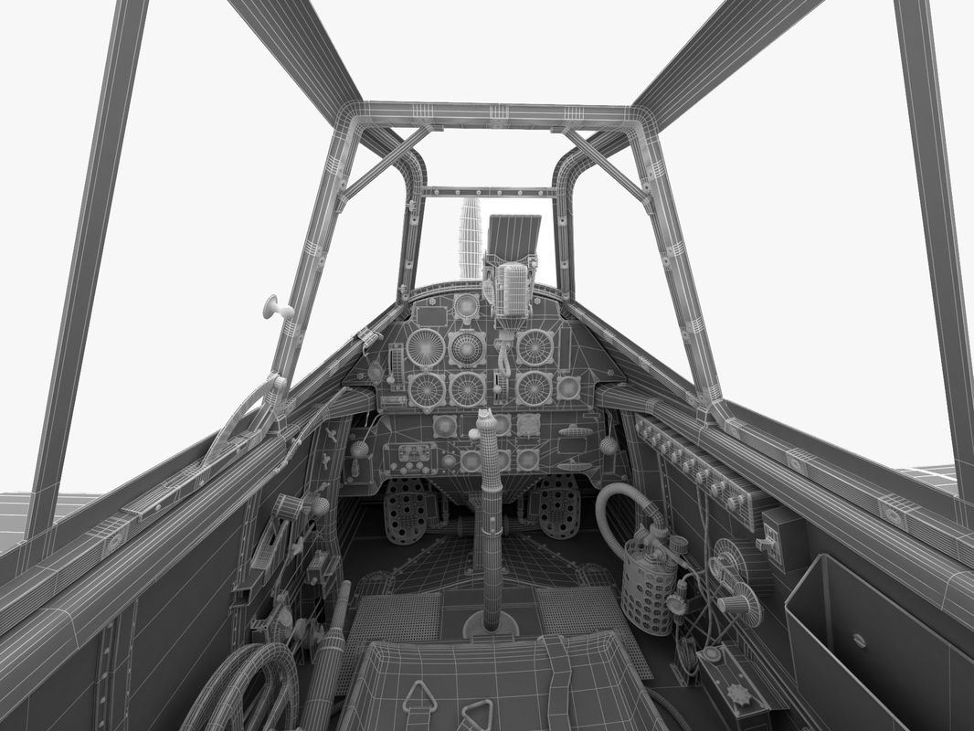 bf-109 cockpit 3d model