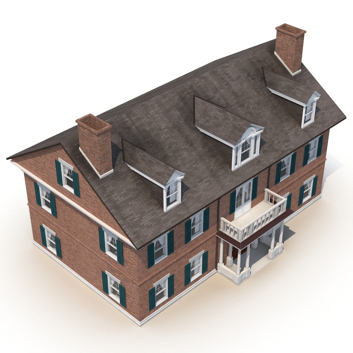 3d model colonial house build