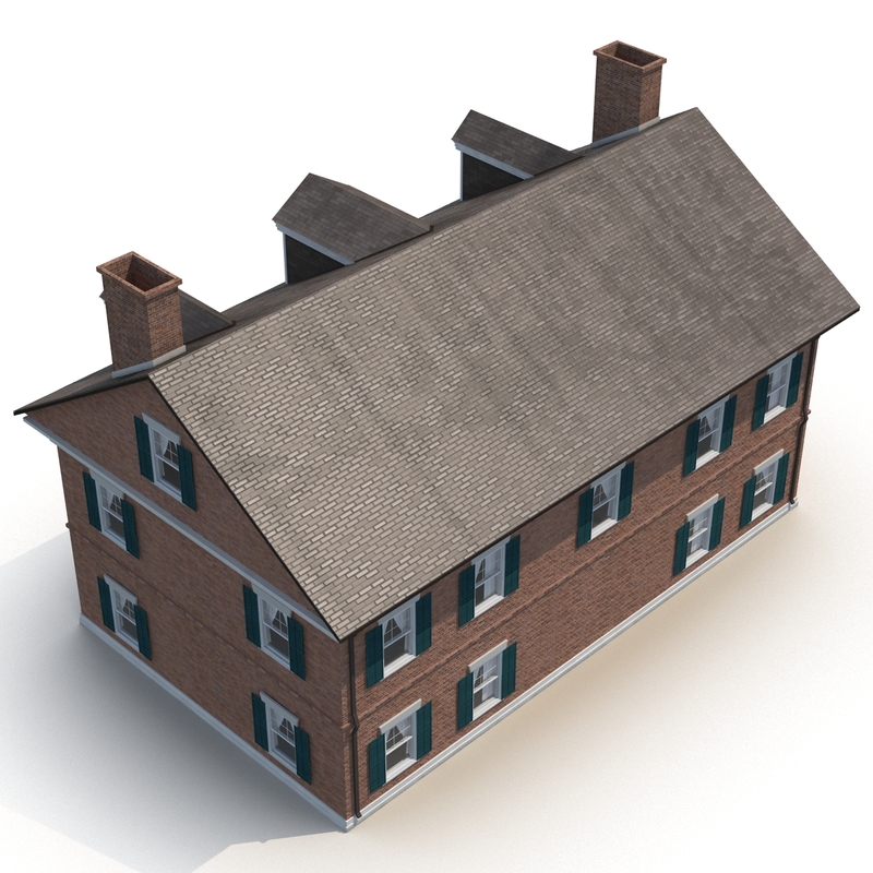 3d model colonial house build
